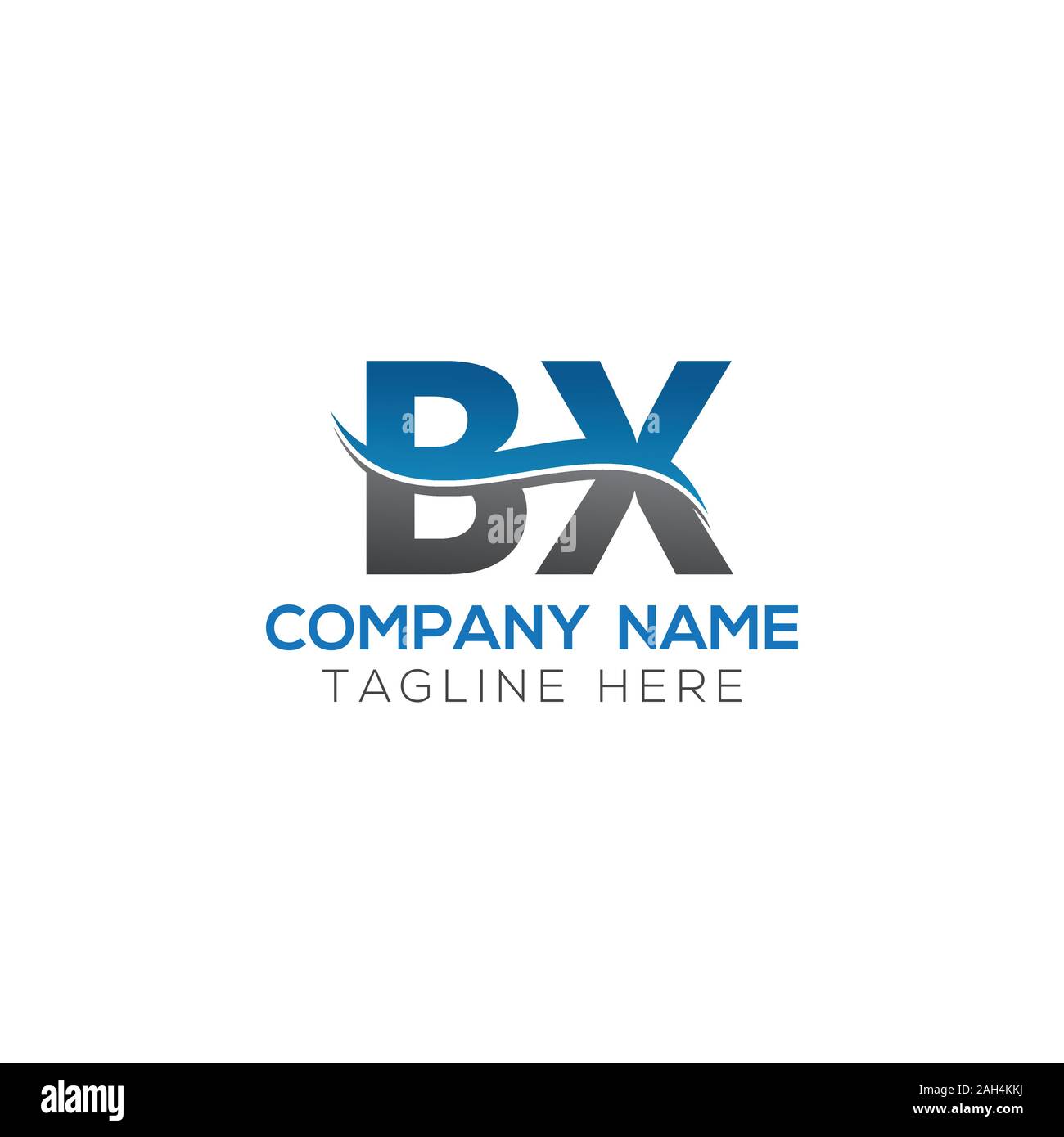 BX Letter Logo With Water Wave Business Typography Vector Template ...
