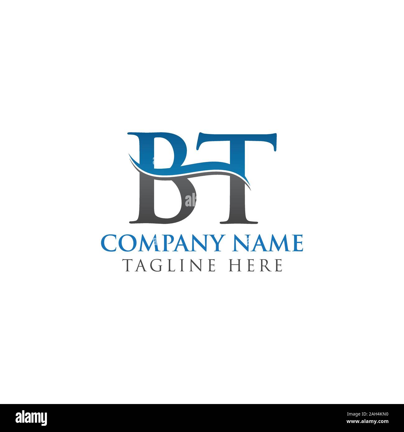 BT Letter Logo With Water Wave Business Typography Vector Template ...