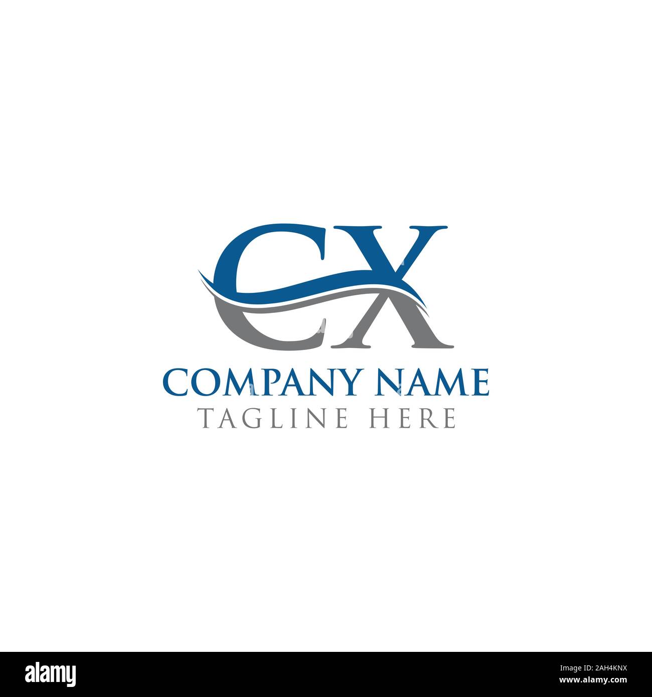 Initial CX Letter Logo With water wave Business Typography Vector ...