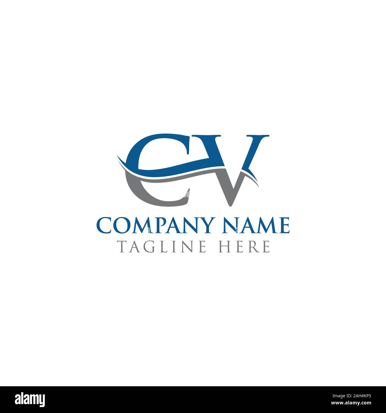 Initial CV Letter Logo With water wave Business Typography Vector ...