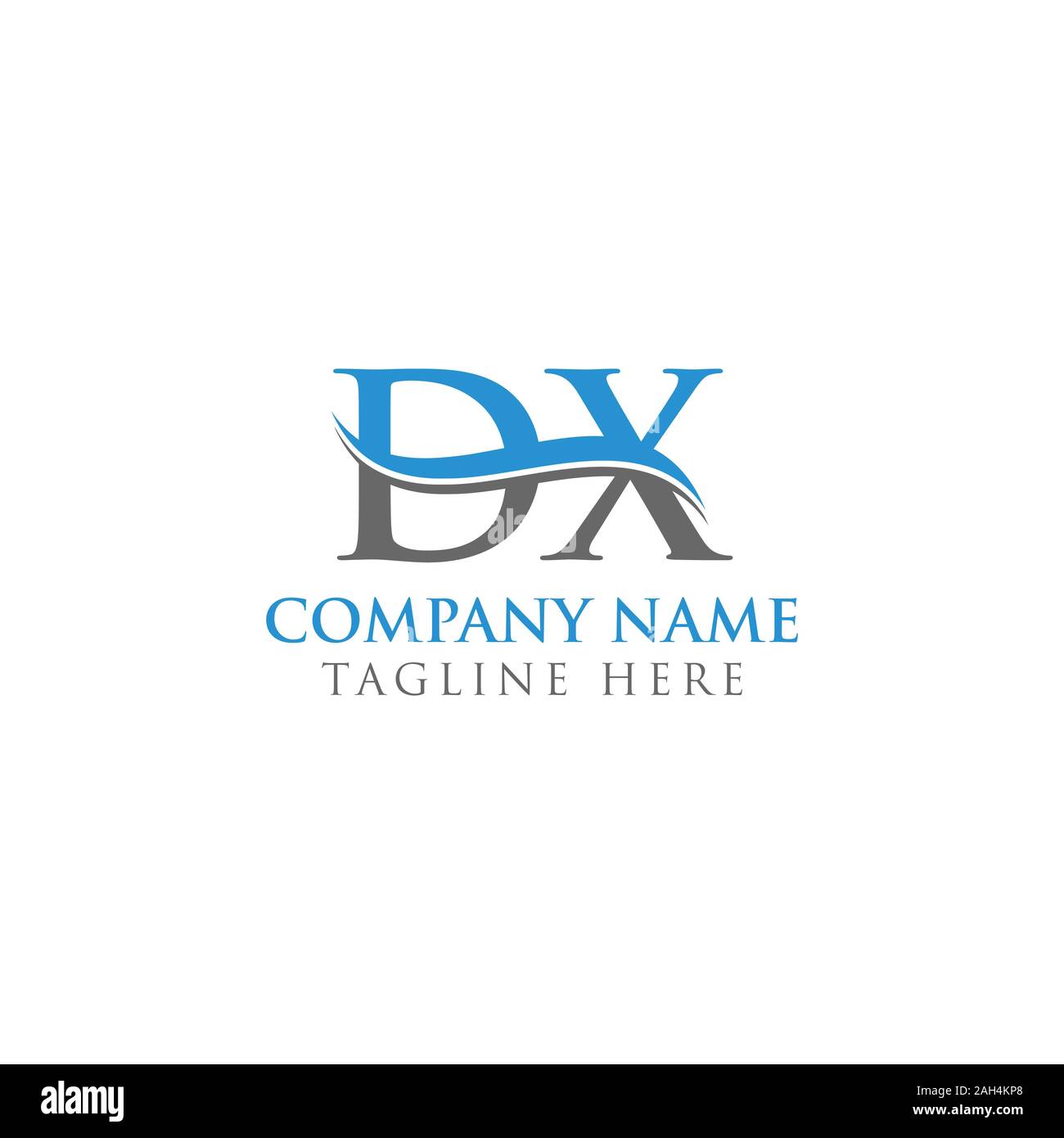 Initial DX Water Wave Letter Logo With Creative Modern Typography ...