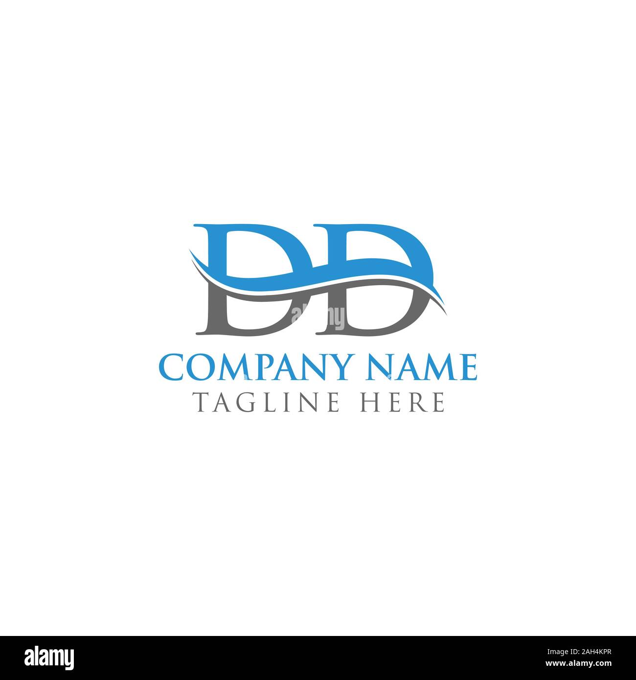 Initial DD Water Wave Letter Logo With Creative Modern Typography ...