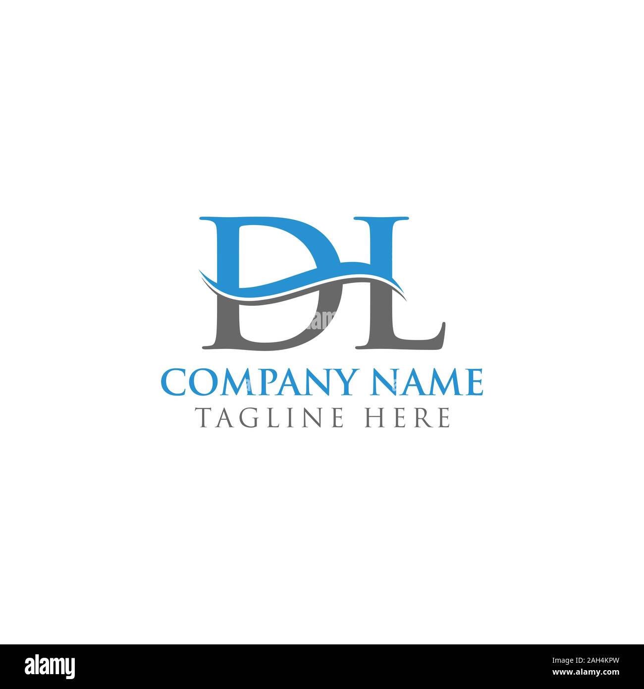 Initial DL Water Wave Letter Logo With Creative Modern Typography ...