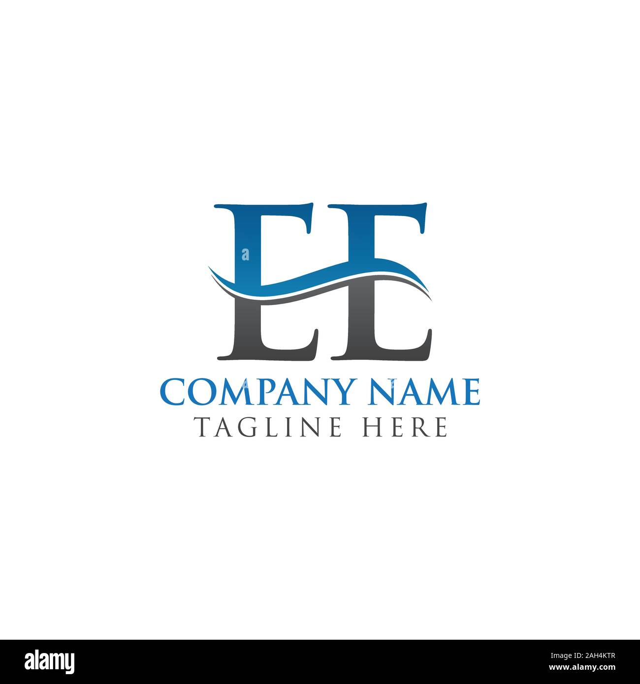 Initial EE Letter Linked Logo Business Vector Template. Water Wave EE ...