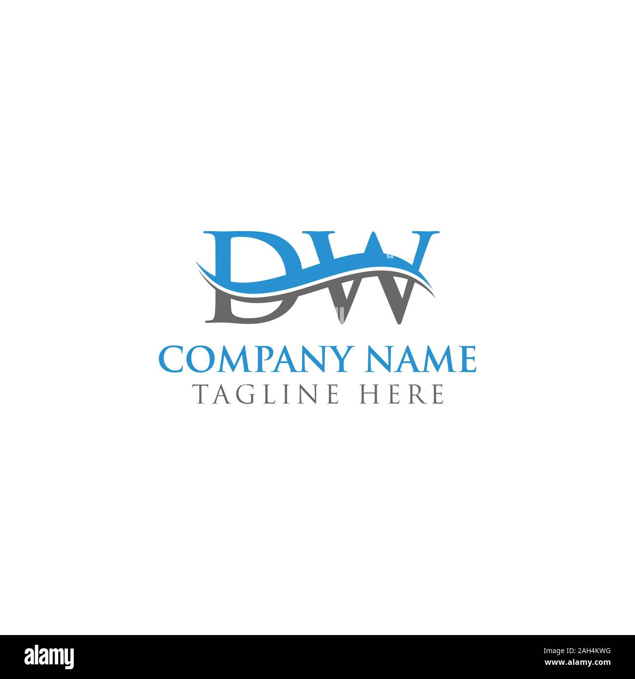 Initial DW Water Wave Letter Logo With Creative Modern Typography ...