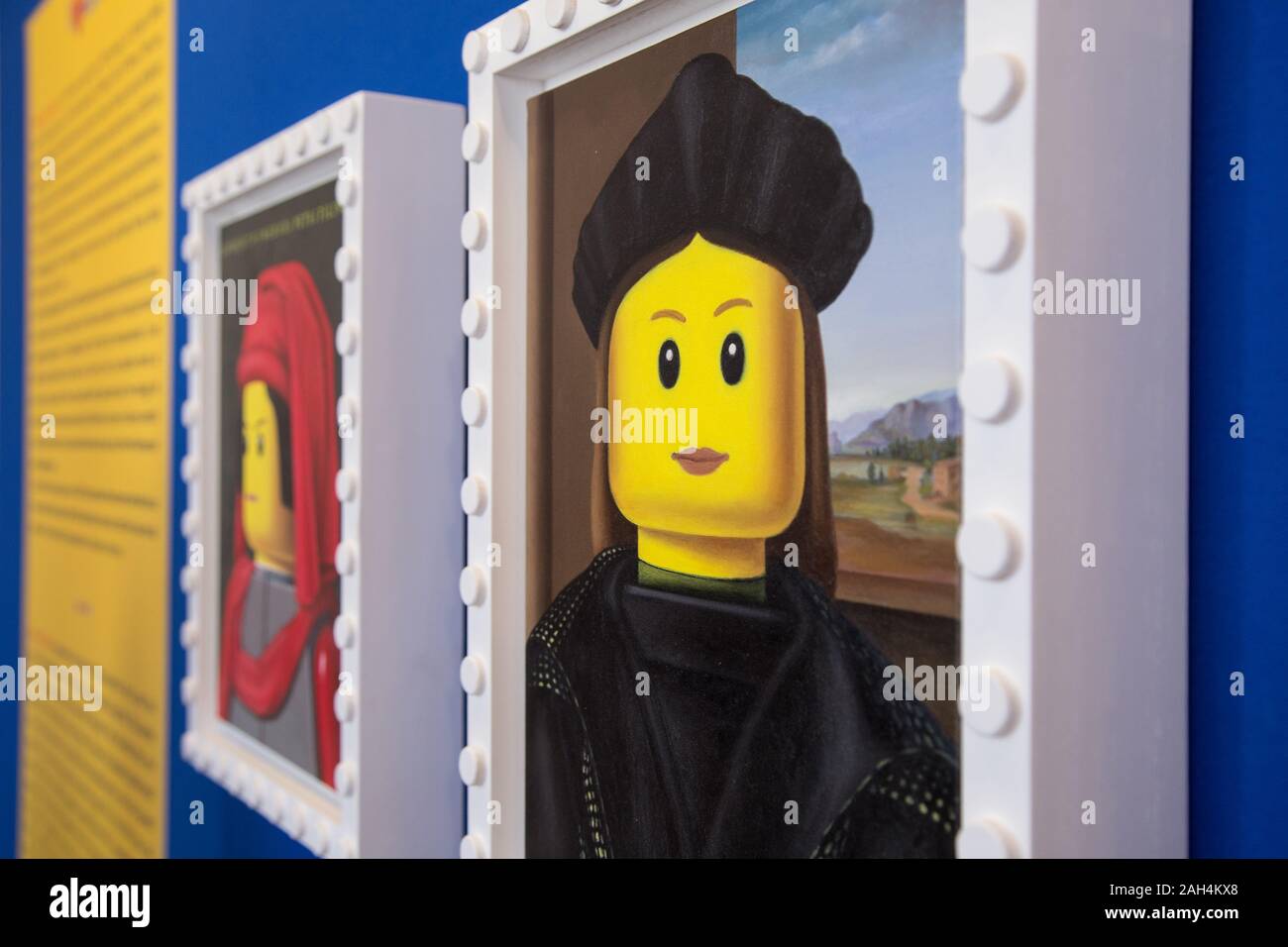 Roma, Italy. 23rd Dec, 2019. Famous paintings reinterpreted with "lego ...