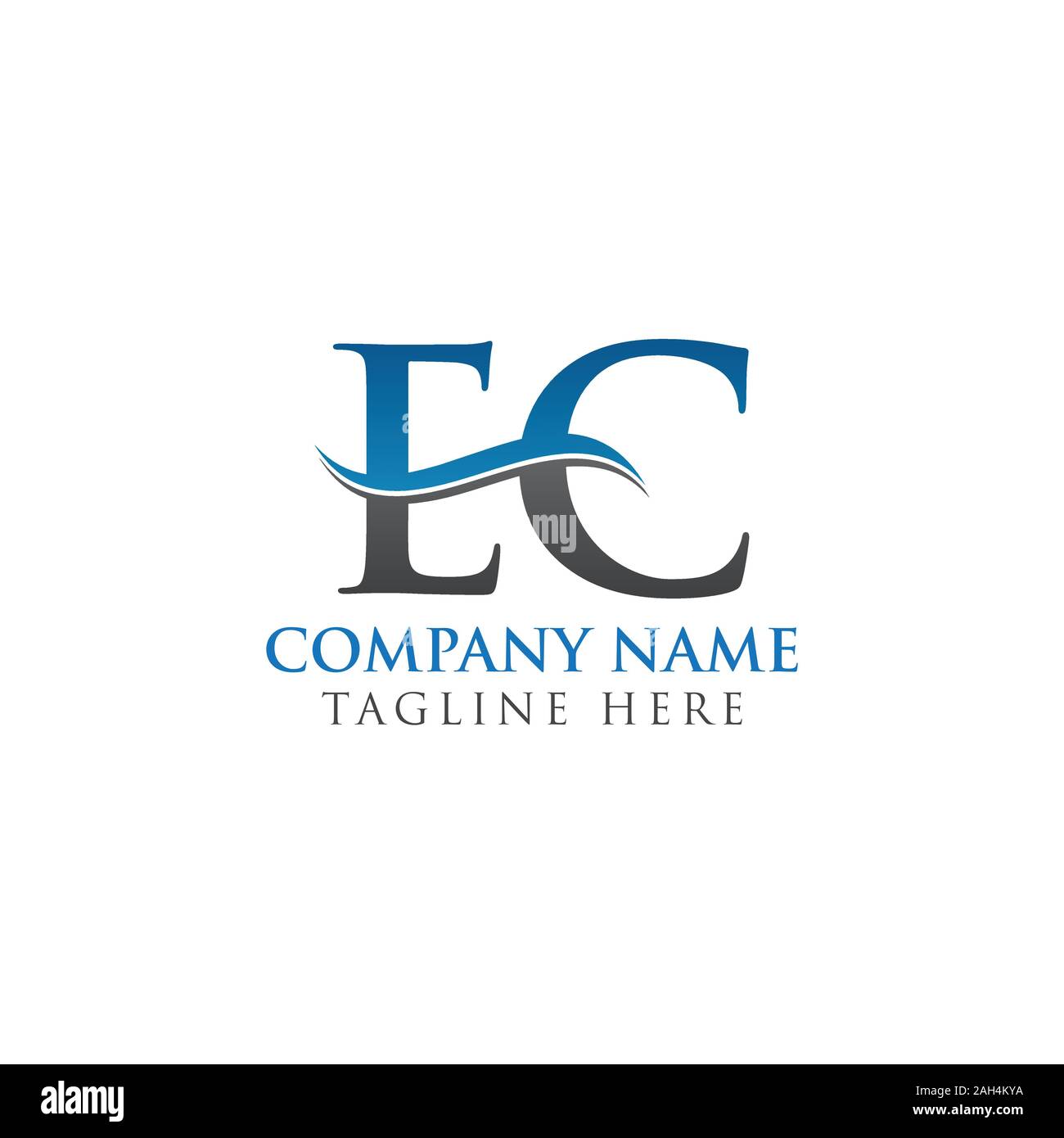 Initial EC Letter Linked Logo Business Vector Template. Water Wave EC ...