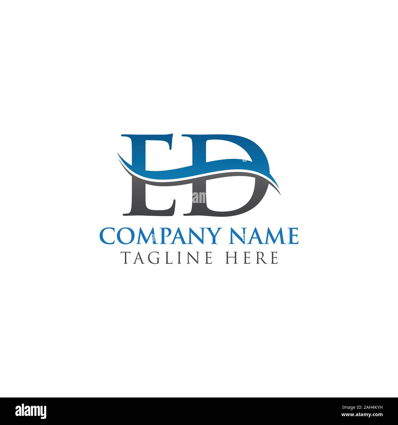 Initial ED Letter Linked Logo Business Vector Template. Water Wave ED ...