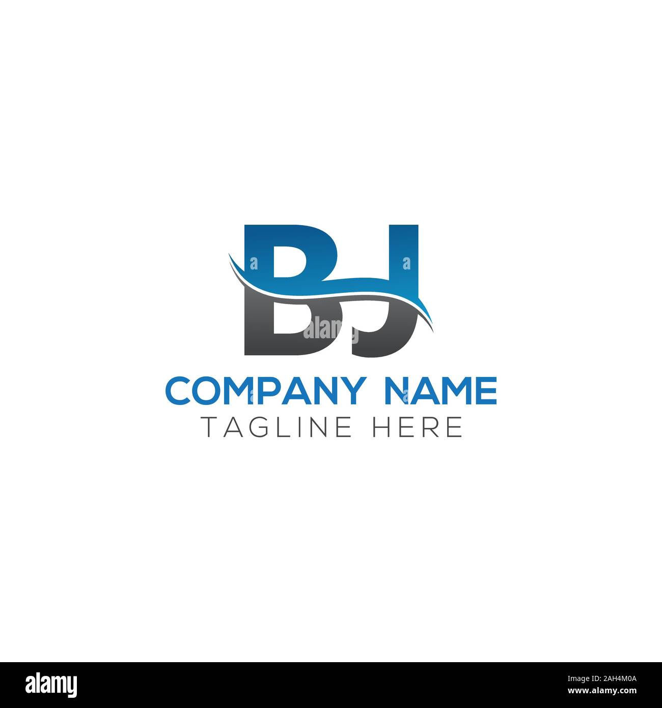 BJ Letter Logo With Water Wave Business Typography Vector Template ...