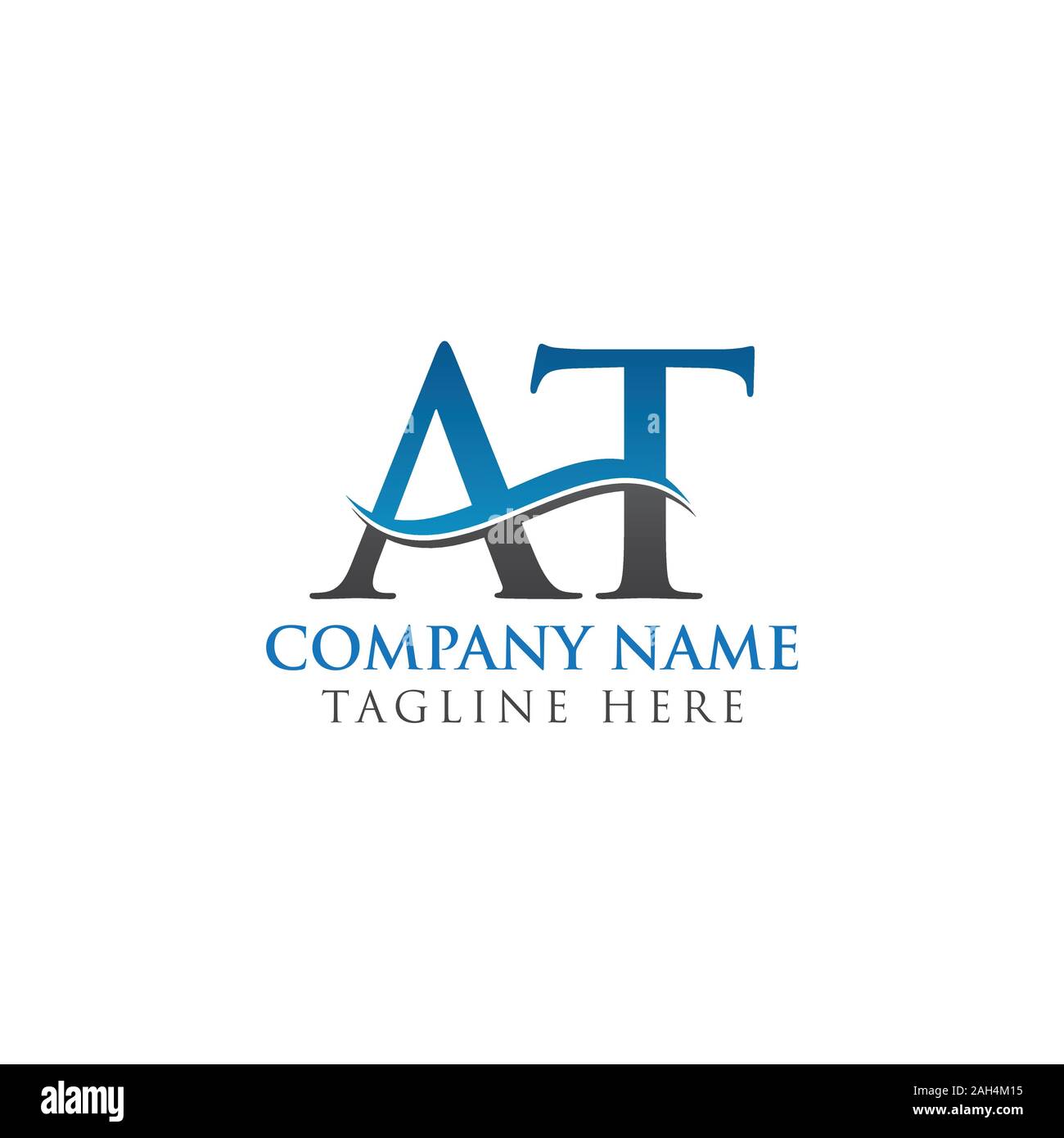 AT Letter Logo With Creative Modern Business Typography Vector Template ...