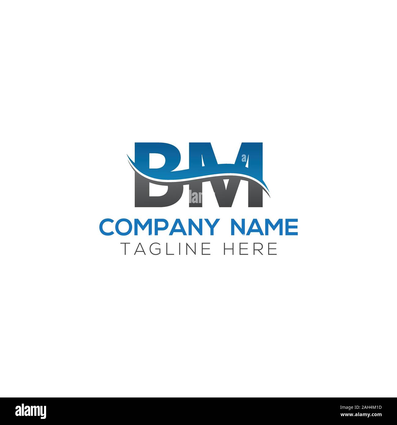 BM Letter Logo With Water Wave Business Typography Vector Template ...