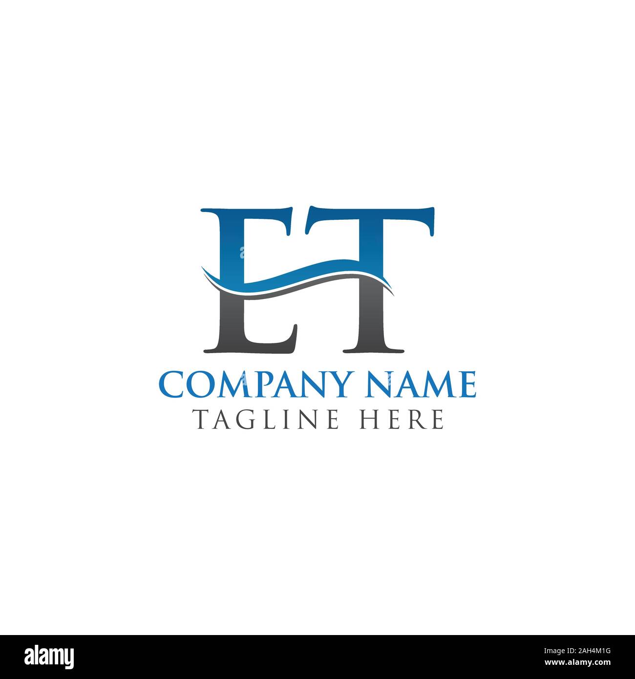 Initial ET Letter Linked Logo Business Vector Template. Water Wave ET ...