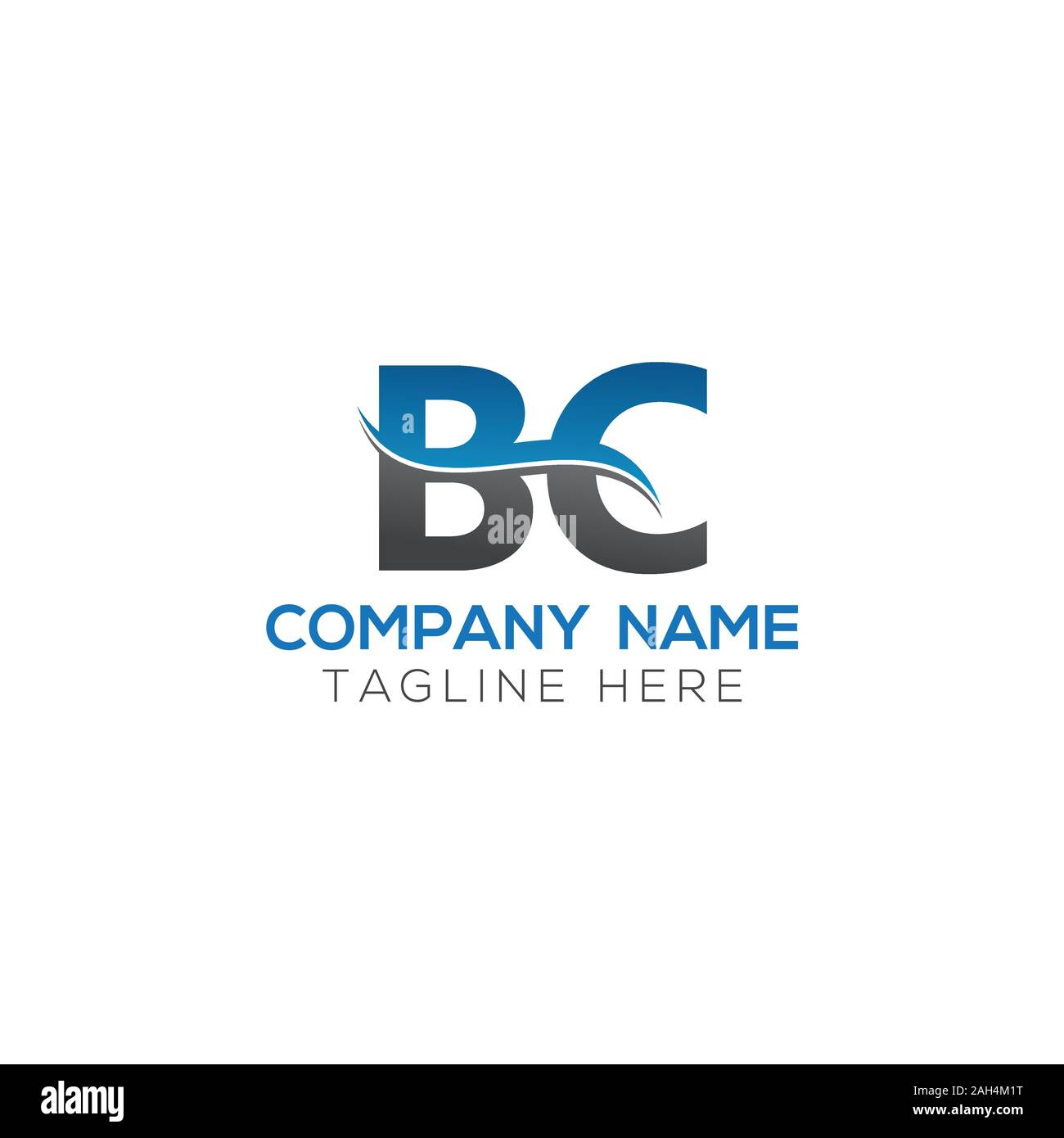 BC Letter Logo With Water Wave Business Typography Vector Template ...