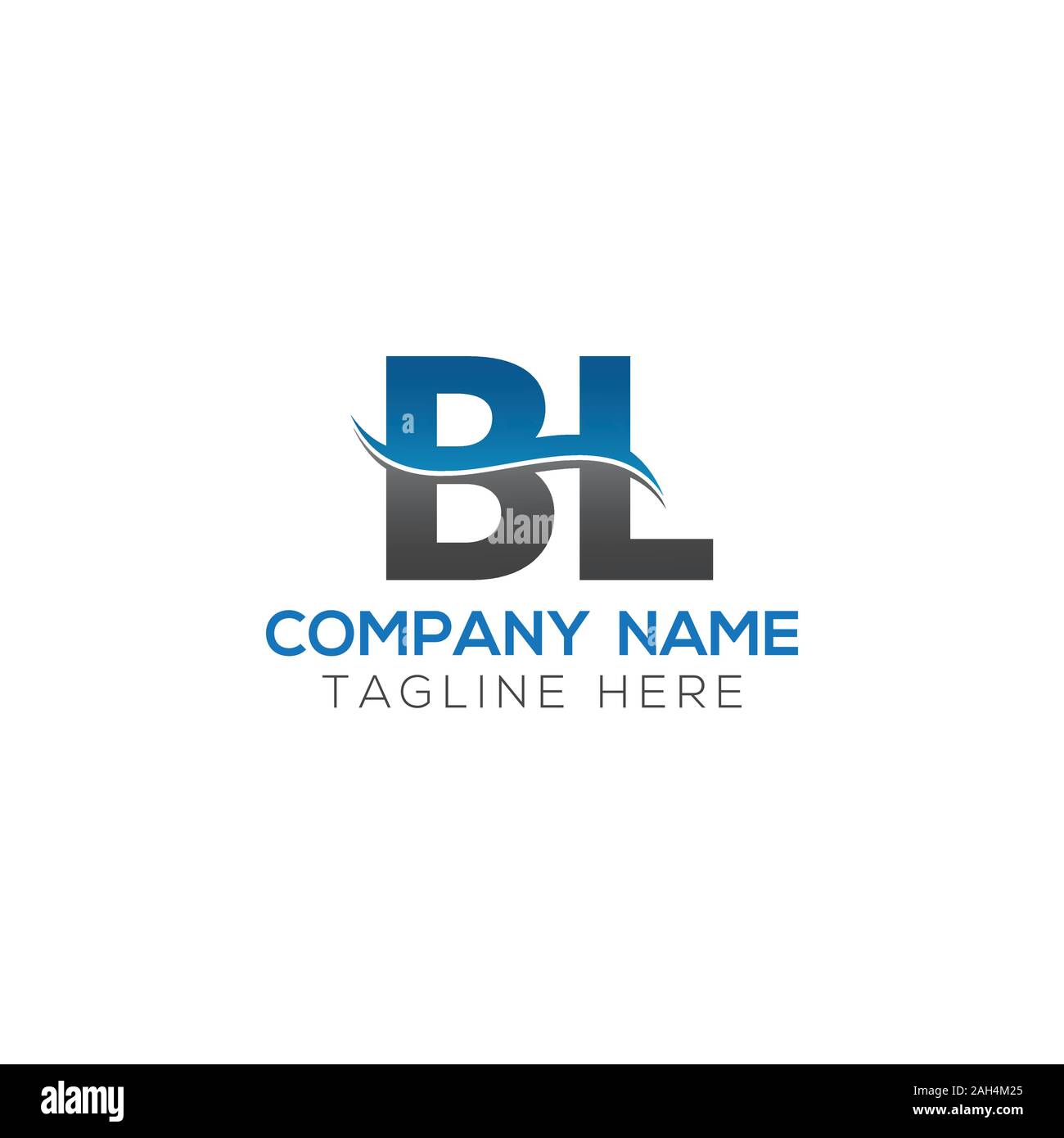 BL Letter Logo With Water Wave Business Typography Vector Template ...