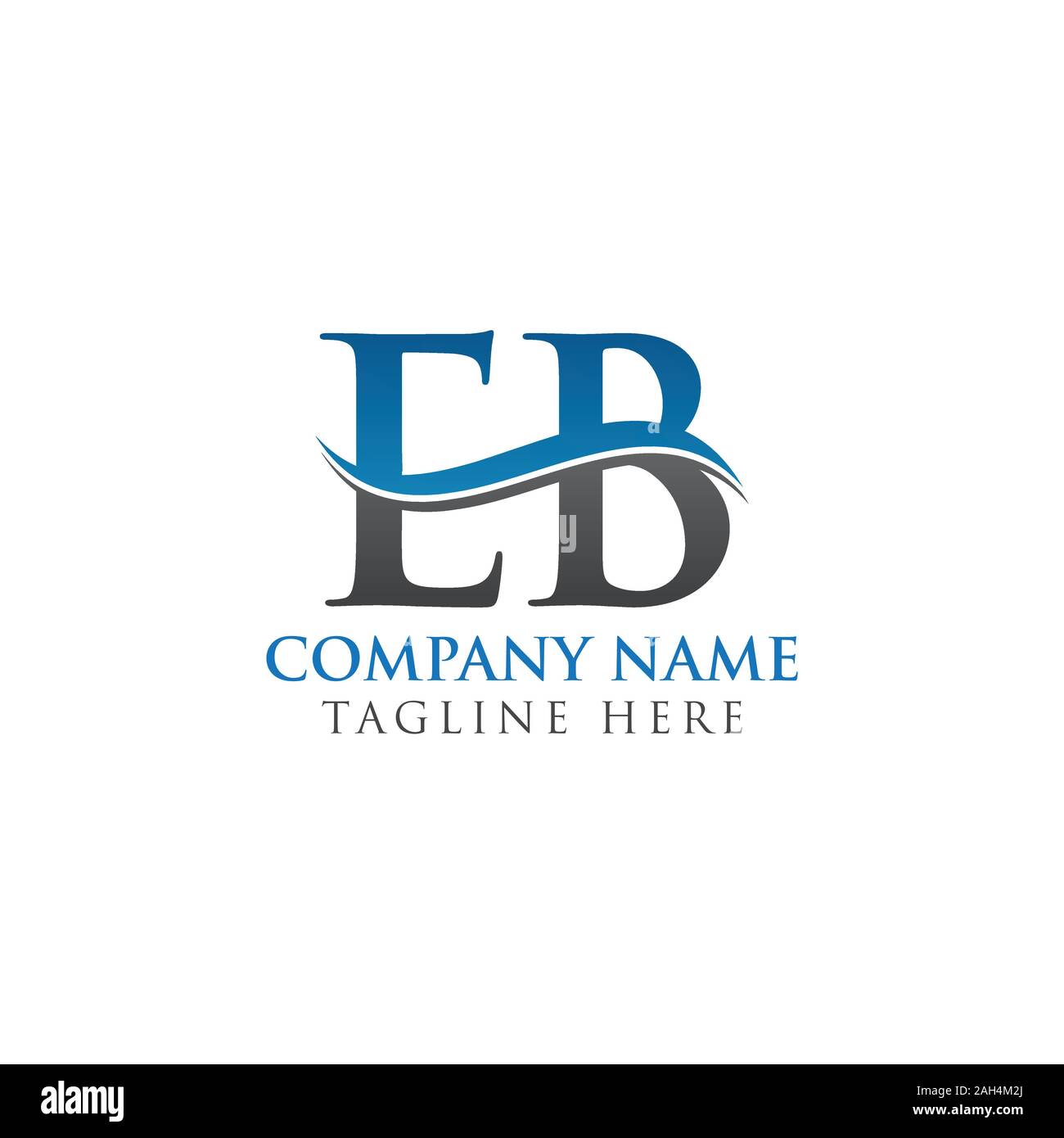 Initial EB Letter Linked Logo Business Vector Template. Water Wave EB ...