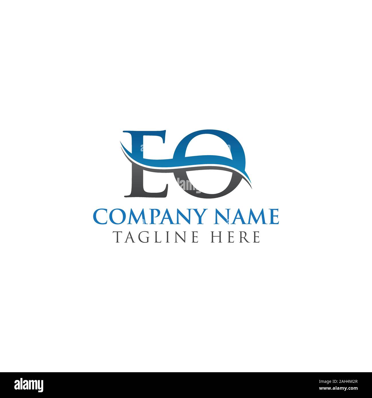 Initial EO Letter Linked Logo Business Vector Template. Water Wave EO Logo Design Stock Vector ...