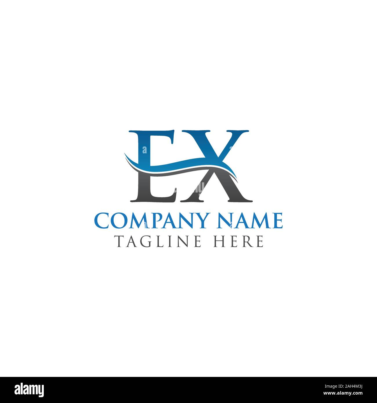 Initial EX Letter Linked Logo Business Vector Template. Water Wave EX ...