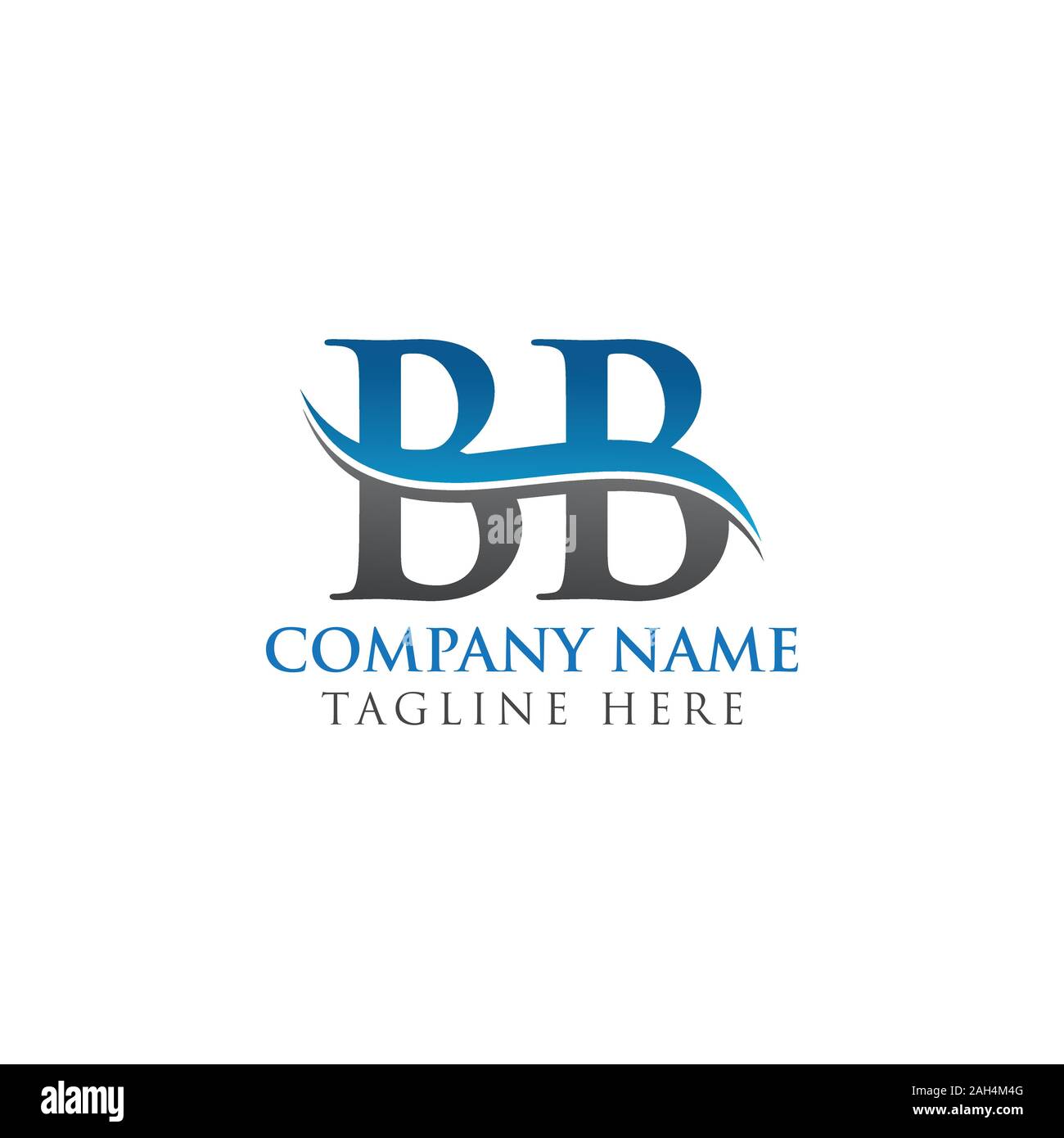 BB Letter Logo With Water Wave Business Typography Vector Template ...