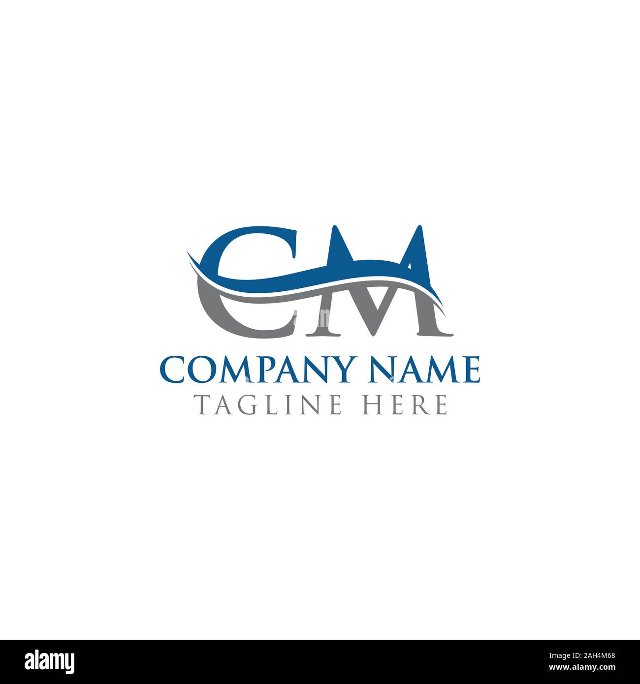 Initial CM Letter Logo With water wave Business Typography Vector ...