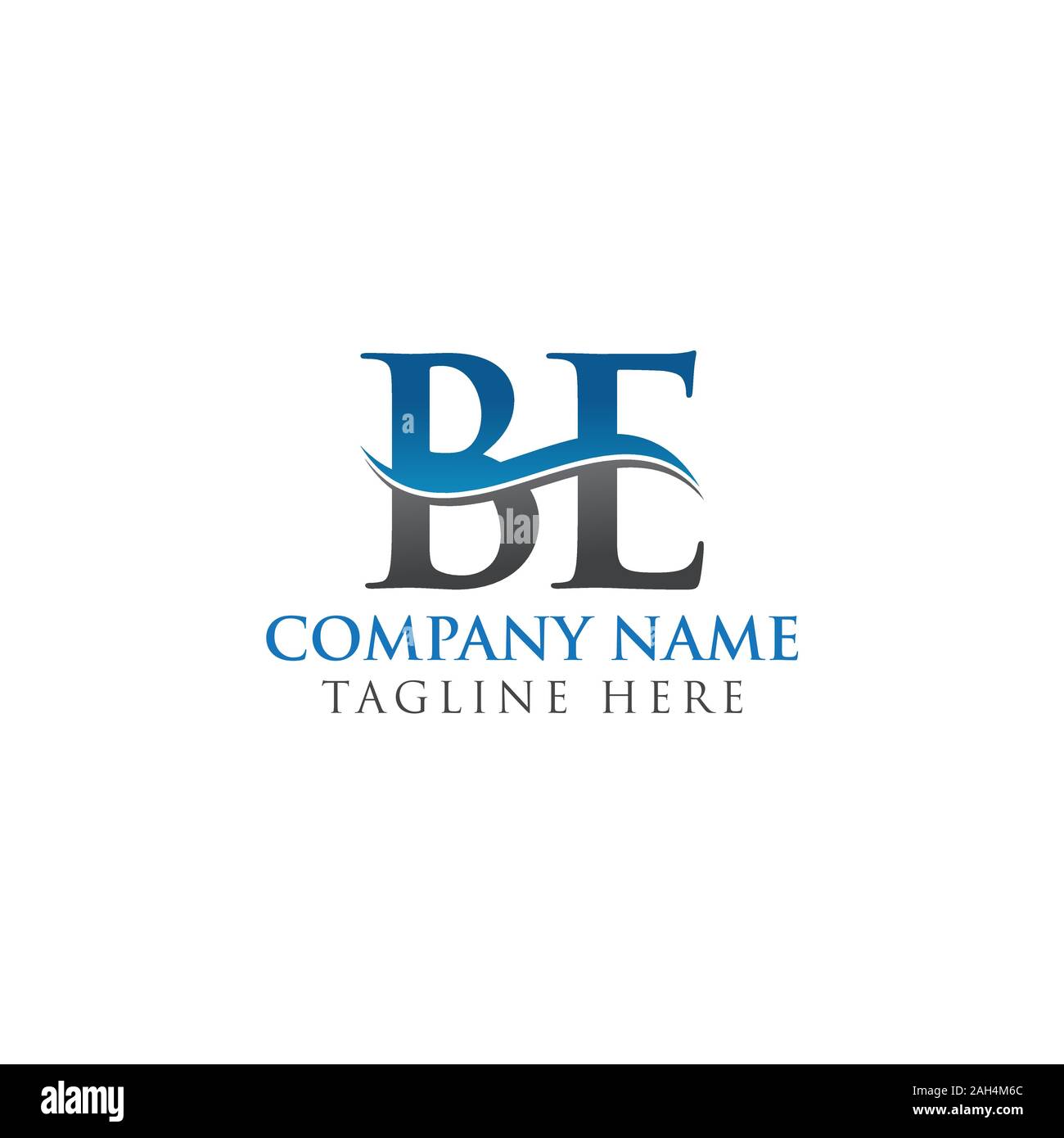BE Letter Logo With Water Wave Business Typography Vector Template ...