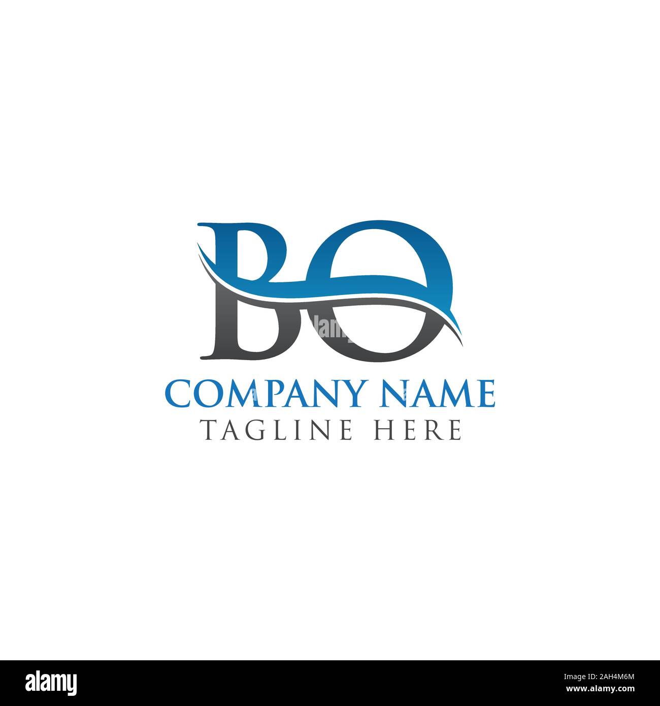 BO Letter Logo With Water Wave Business Typography Vector Template ...