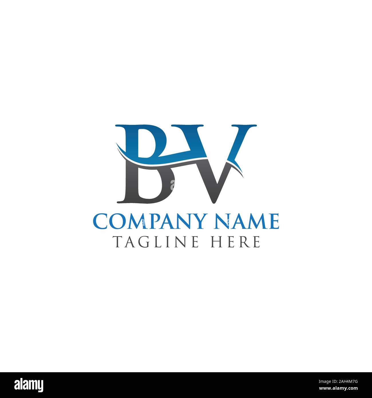 BV Letter Logo With Water Wave Business Typography Vector Template ...