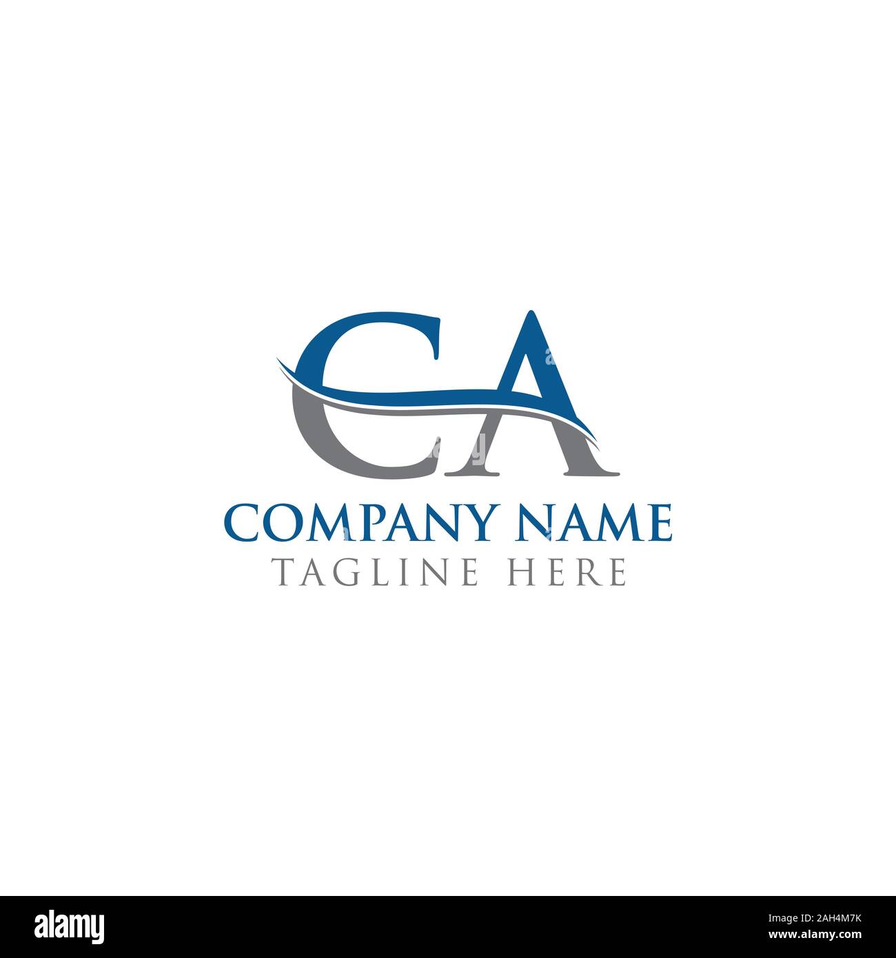 Initial CA Letter Logo With water wave Business Typography Vector ...