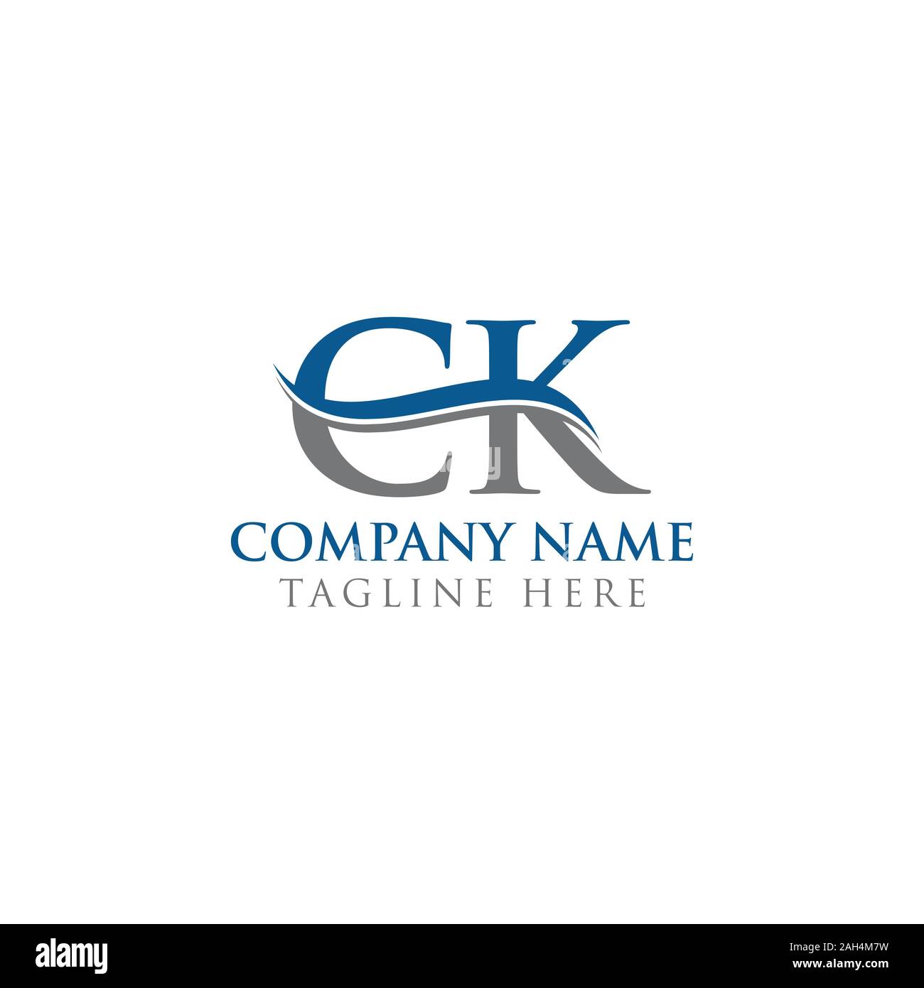 Initial CK Letter Logo With water wave Business Typography Vector ...