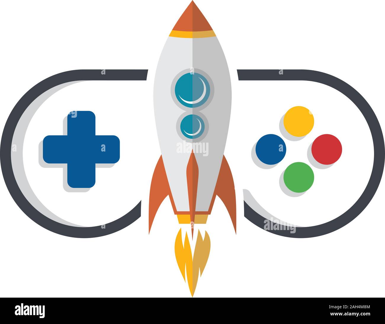rocket game console turbo speed joystick controller vector Stock Vector ...