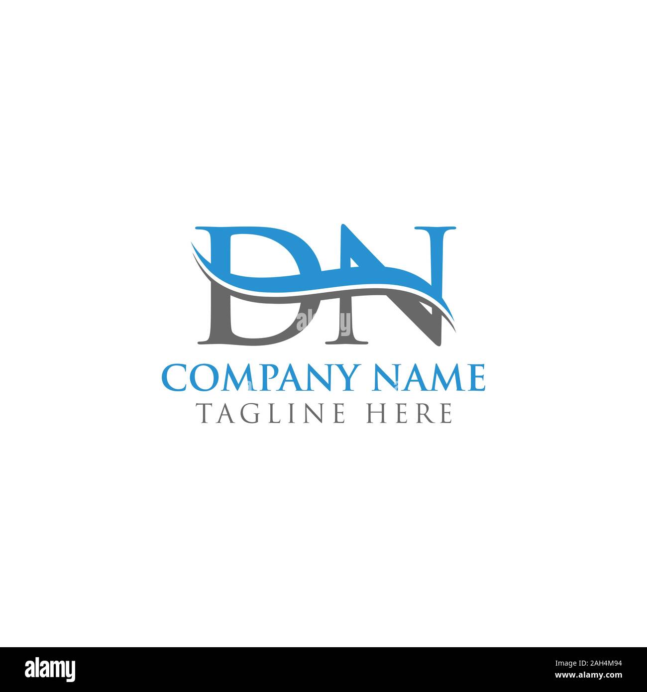 Initial DN Water Wave Letter Logo With Creative Modern Typography ...