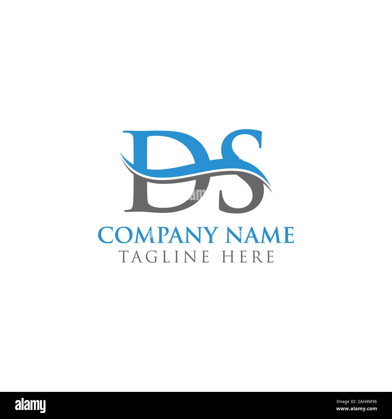 Initial DS Water Wave Letter Logo With Creative Modern Typography ...