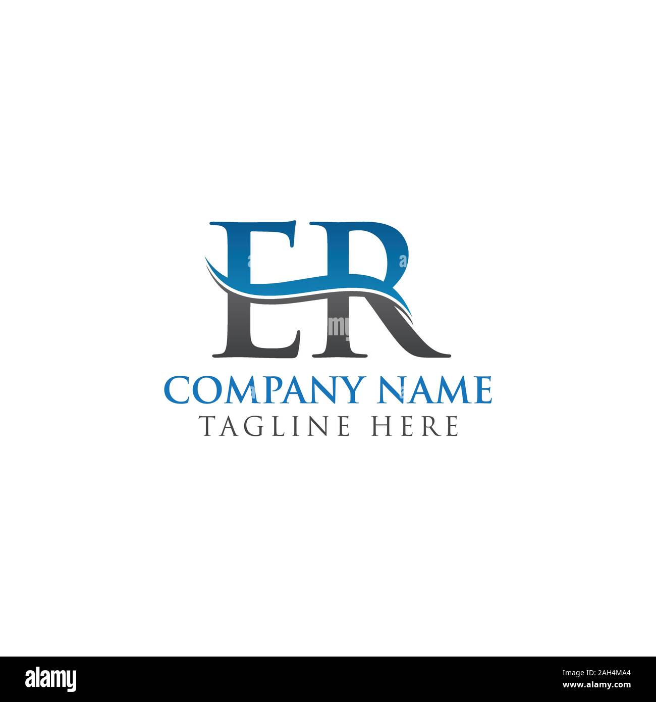 Initial ER Letter Linked Logo Business Vector Template. Water Wave ER ...