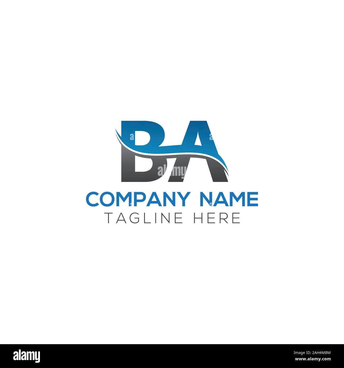 BA Letter Logo With Water Wave Business Typography Vector Template ...
