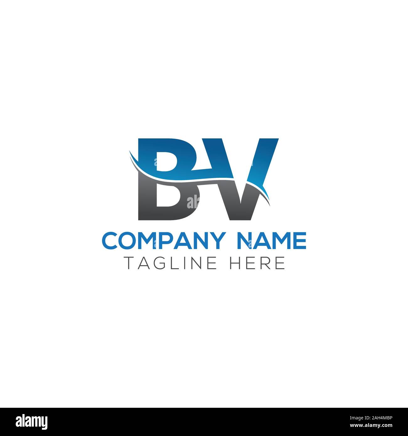 BV Letter Logo With Water Wave Business Typography Vector Template ...