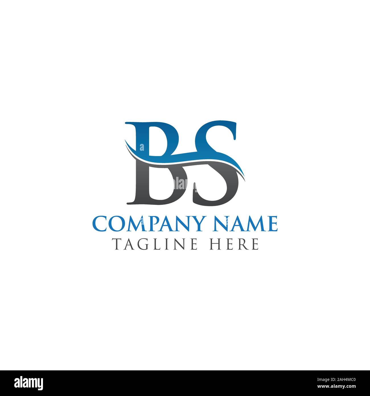 BS Letter Logo With Water Wave Business Typography Vector Template ...