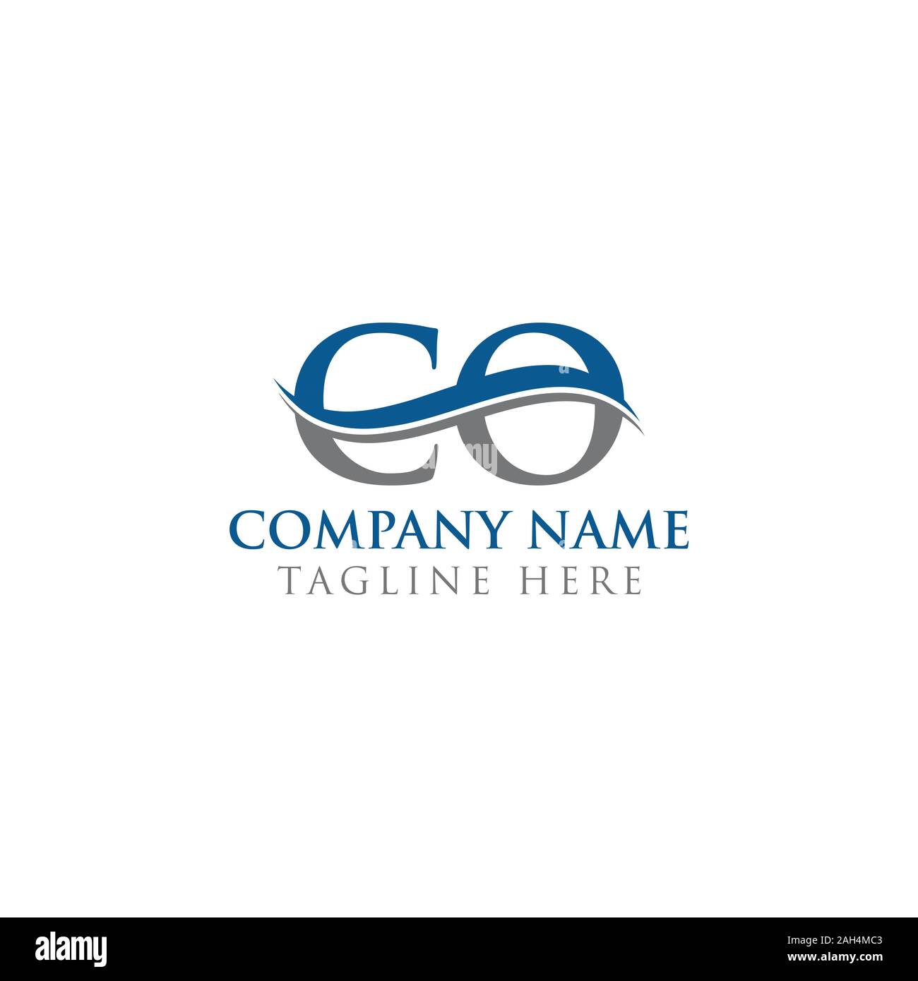 Initial CO Letter Logo With water wave Business Typography Vector ...