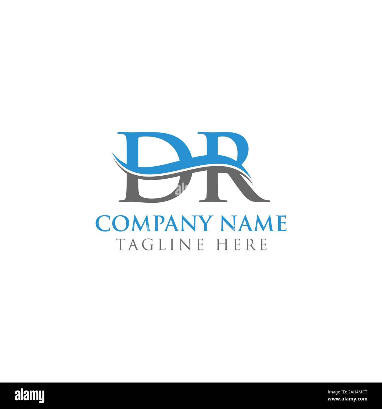 Initial DR Water Wave Letter Logo With Creative Modern Typography ...