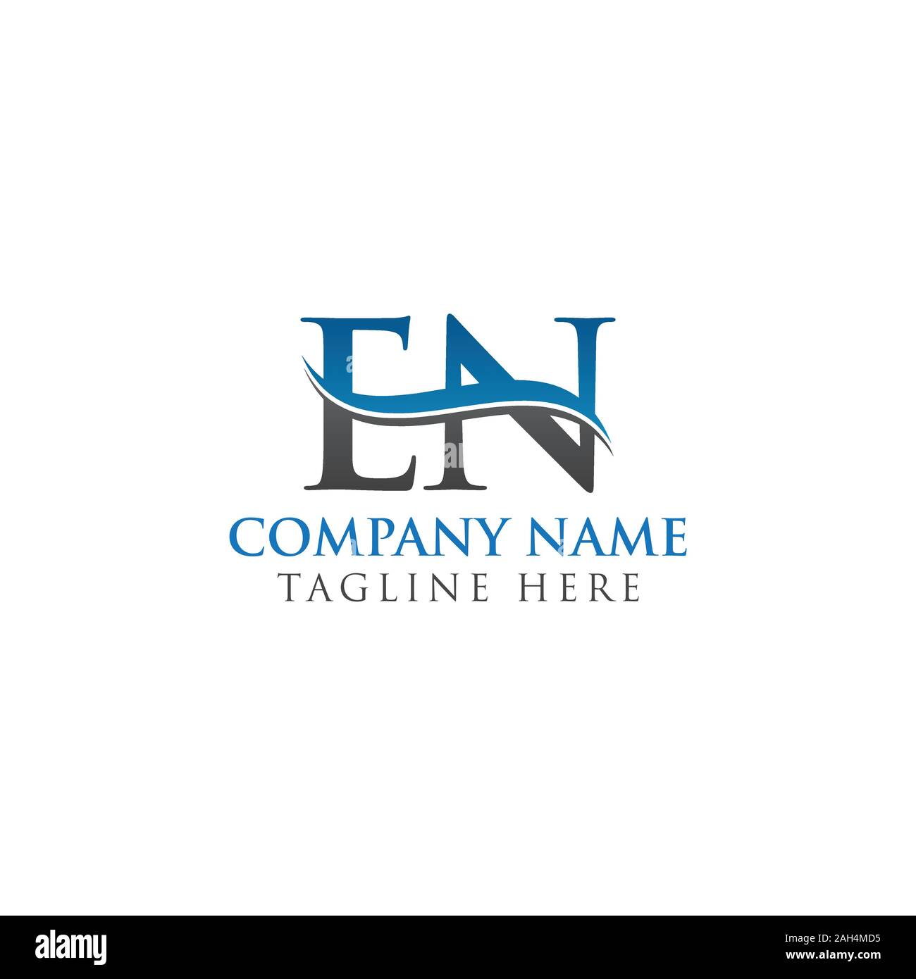 Initial EN Letter Linked Logo Business Vector Template. Water Wave EN ...