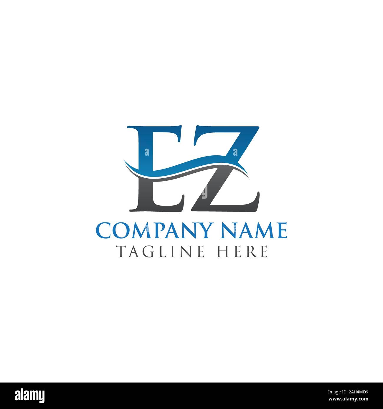 Initial EZ Letter Linked Logo Business Vector Template. Water Wave EZ ...