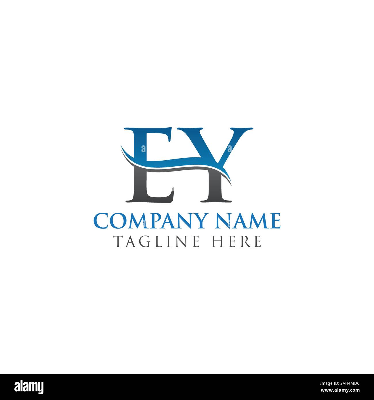 Initial EY Letter Linked Logo Business Vector Template. Water Wave EY ...