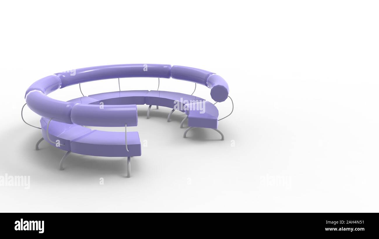 3d rendering of a round design bench isolated in white background Stock ...