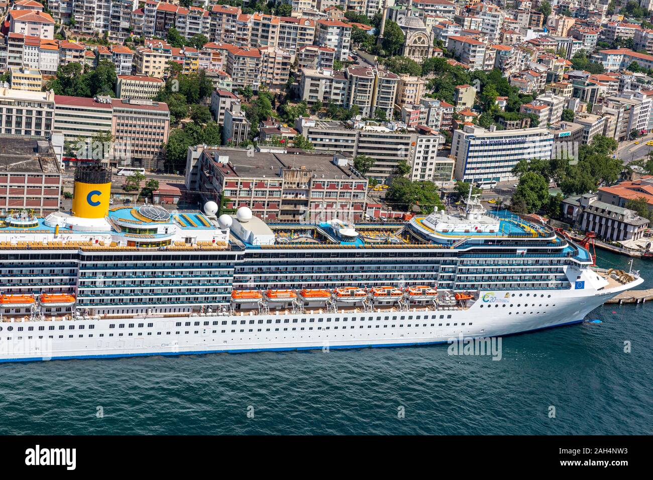 Istanbul, Turkey - June 9, 2013; Istanbul landscape from helicopter ...