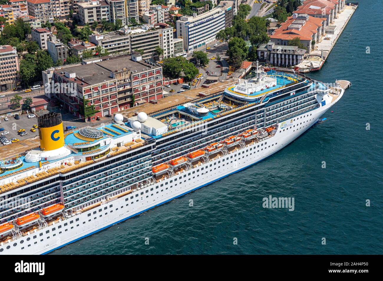 Istanbul, Turkey - June 9, 2013; Istanbul landscape from helicopter ...