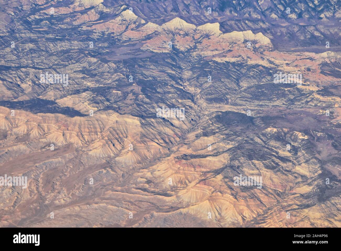 Colorado Rocky Mountains Aerial panoramic views from airplane of ...