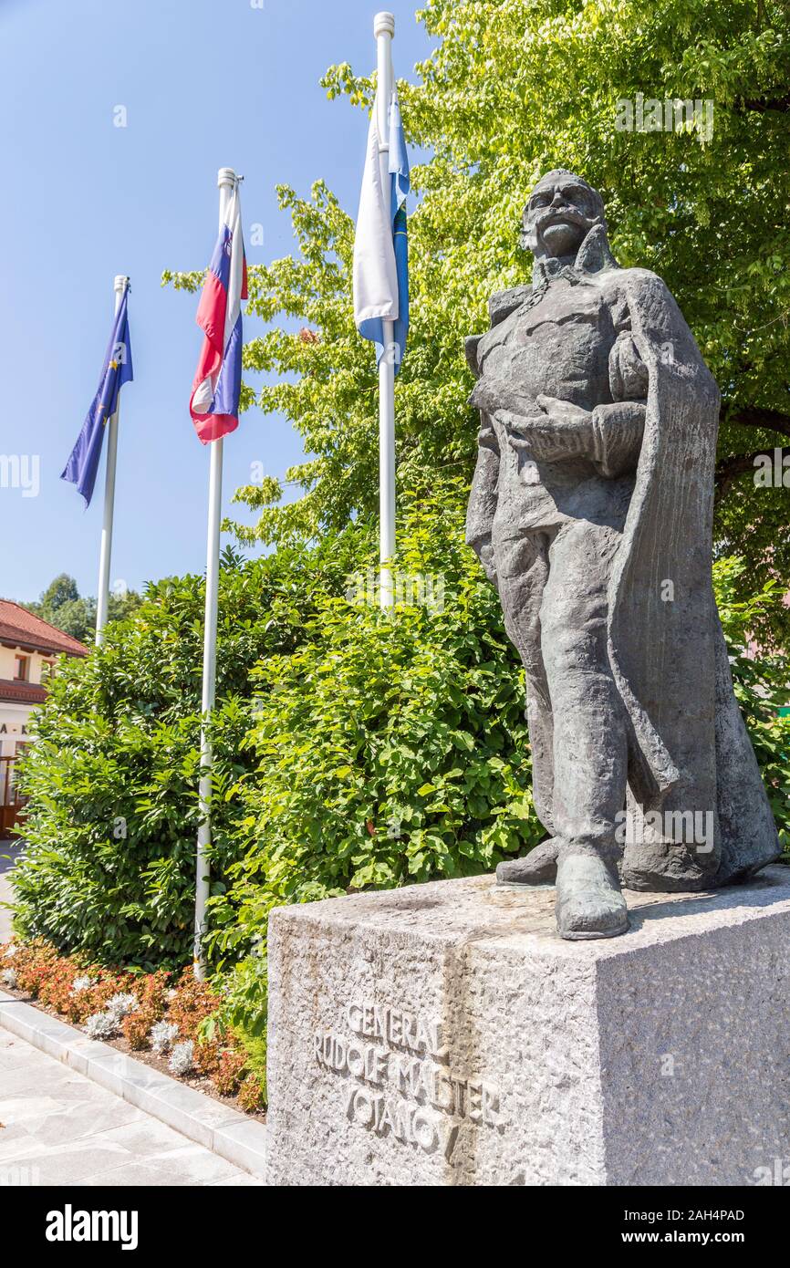 Statue of General Rudolf Maister (pen name Vojanov), Kamnik, Slovenia ...