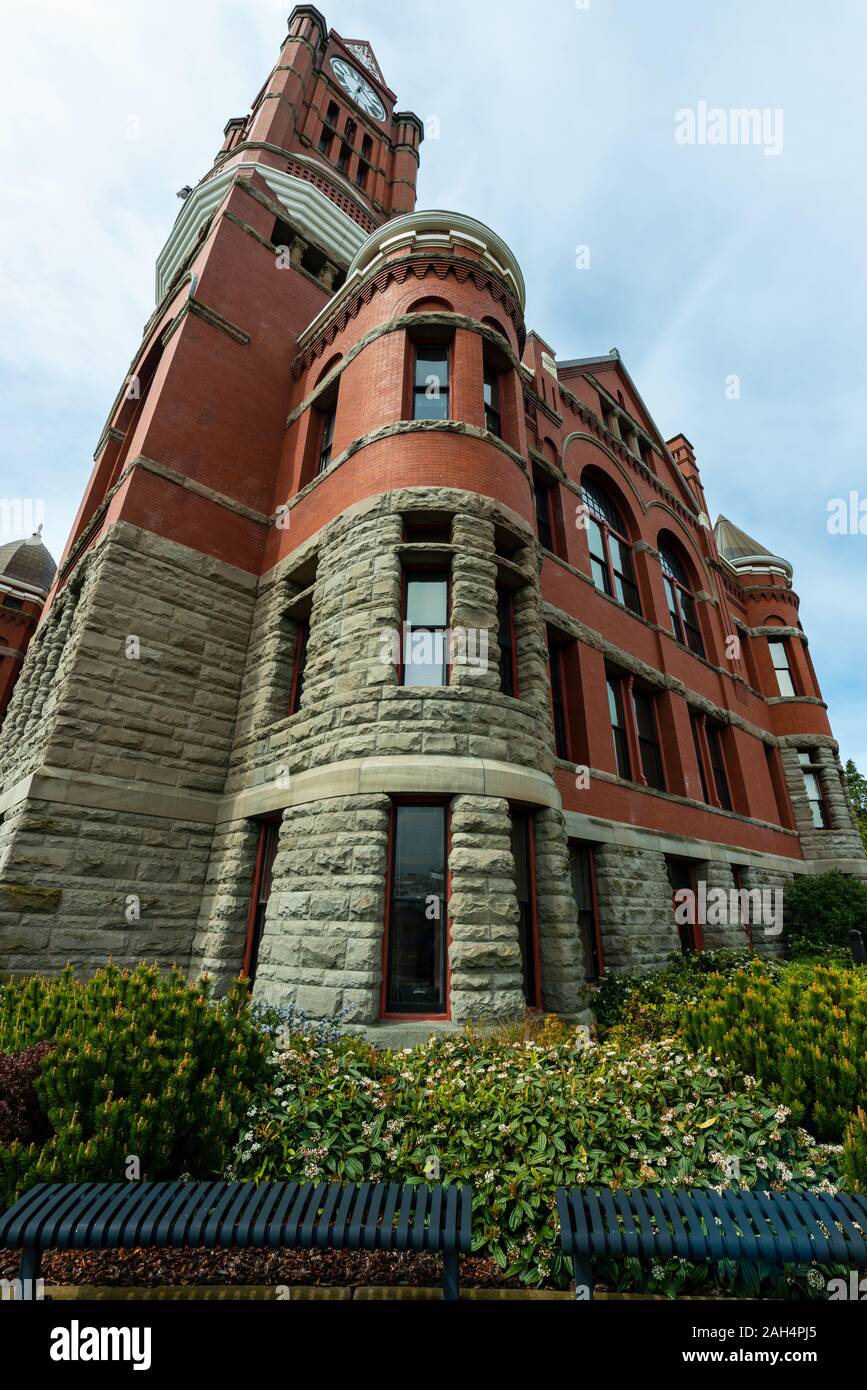 Port Townsend, Washington - April 27, 2014: The Clock Tower and Turret ...