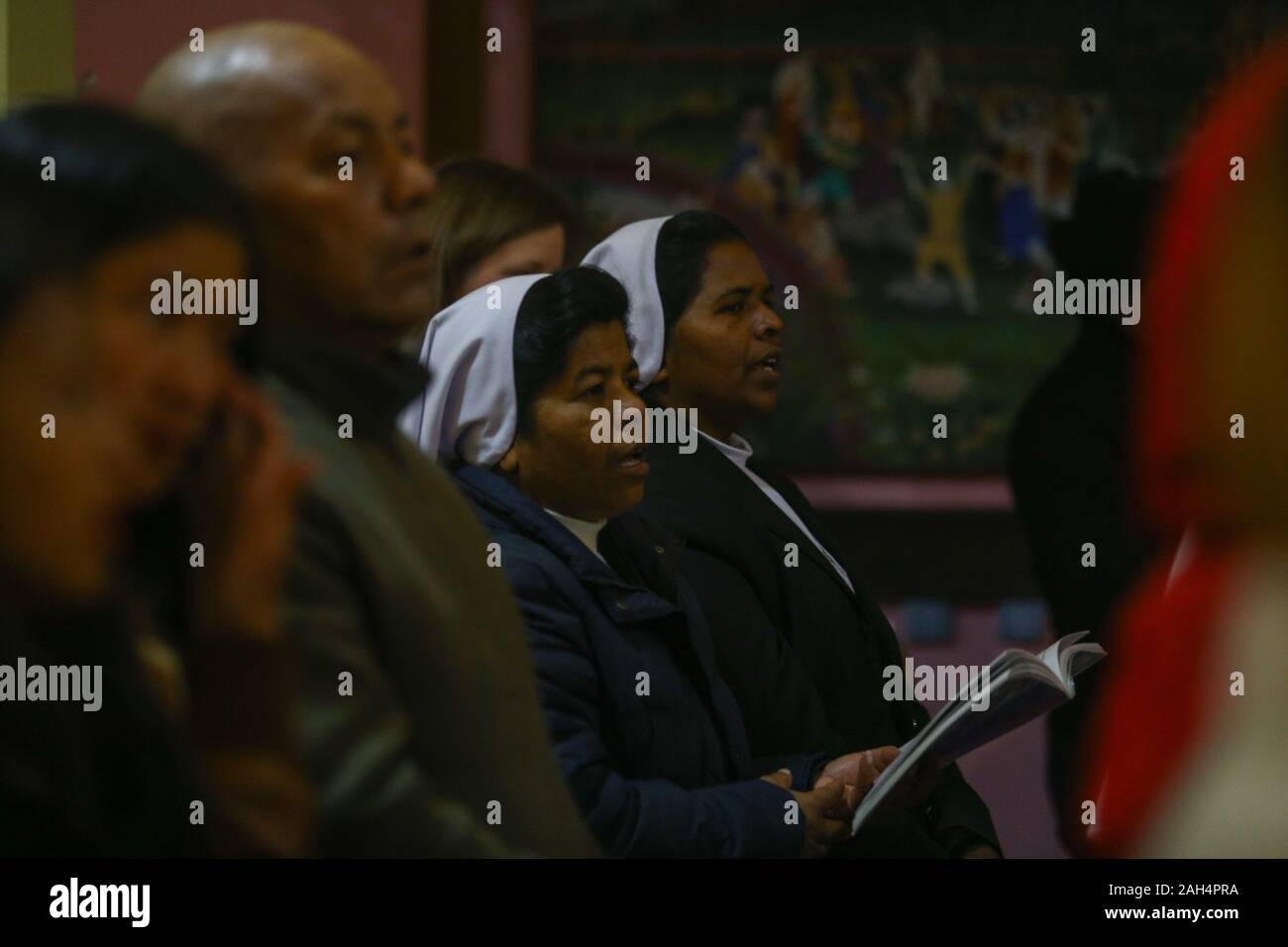 Nuns during the Christmas Eve mass at the Catholic Assumption Church ...