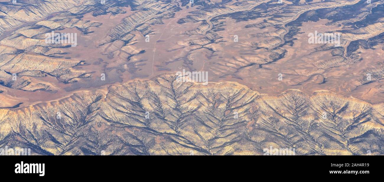 Colorado Rocky Mountains Aerial panoramic views from airplane of ...