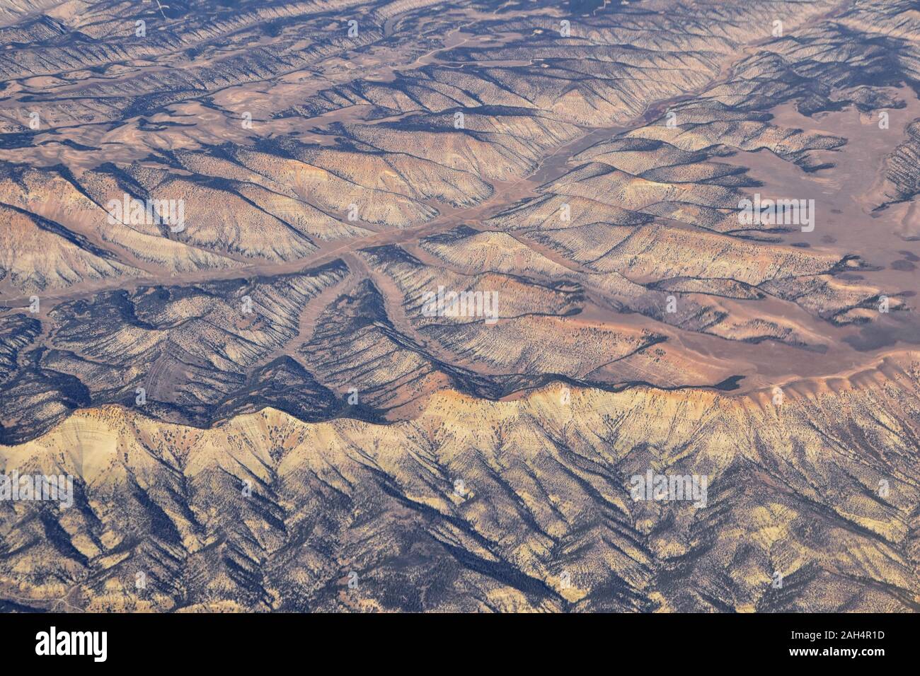 Colorado Rocky Mountains Aerial panoramic views from airplane of ...