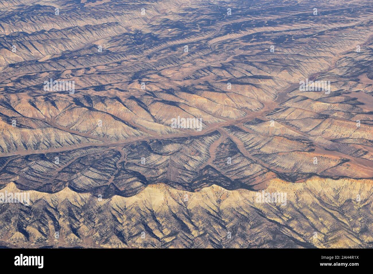 Colorado Rocky Mountains Aerial panoramic views from airplane of ...